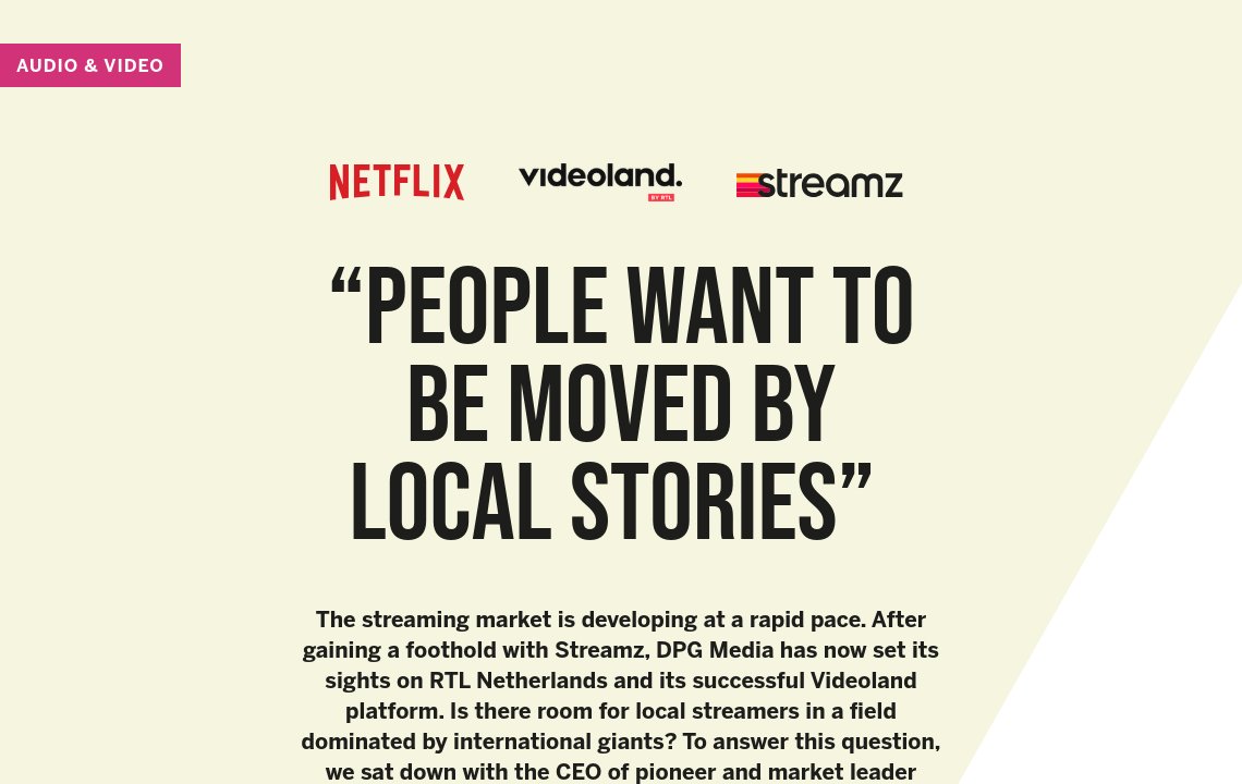 Streaming: Netflix vs. local heroes - DPG Media Annual Report 2023
